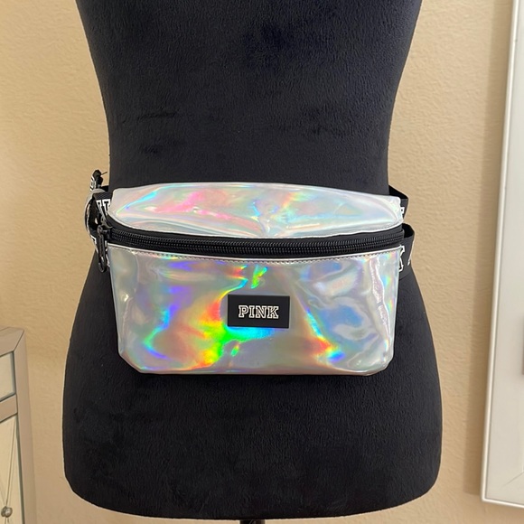 PINK Victoria's Secret | Bags | Pink Victoria Secret Holographic Fanny ...